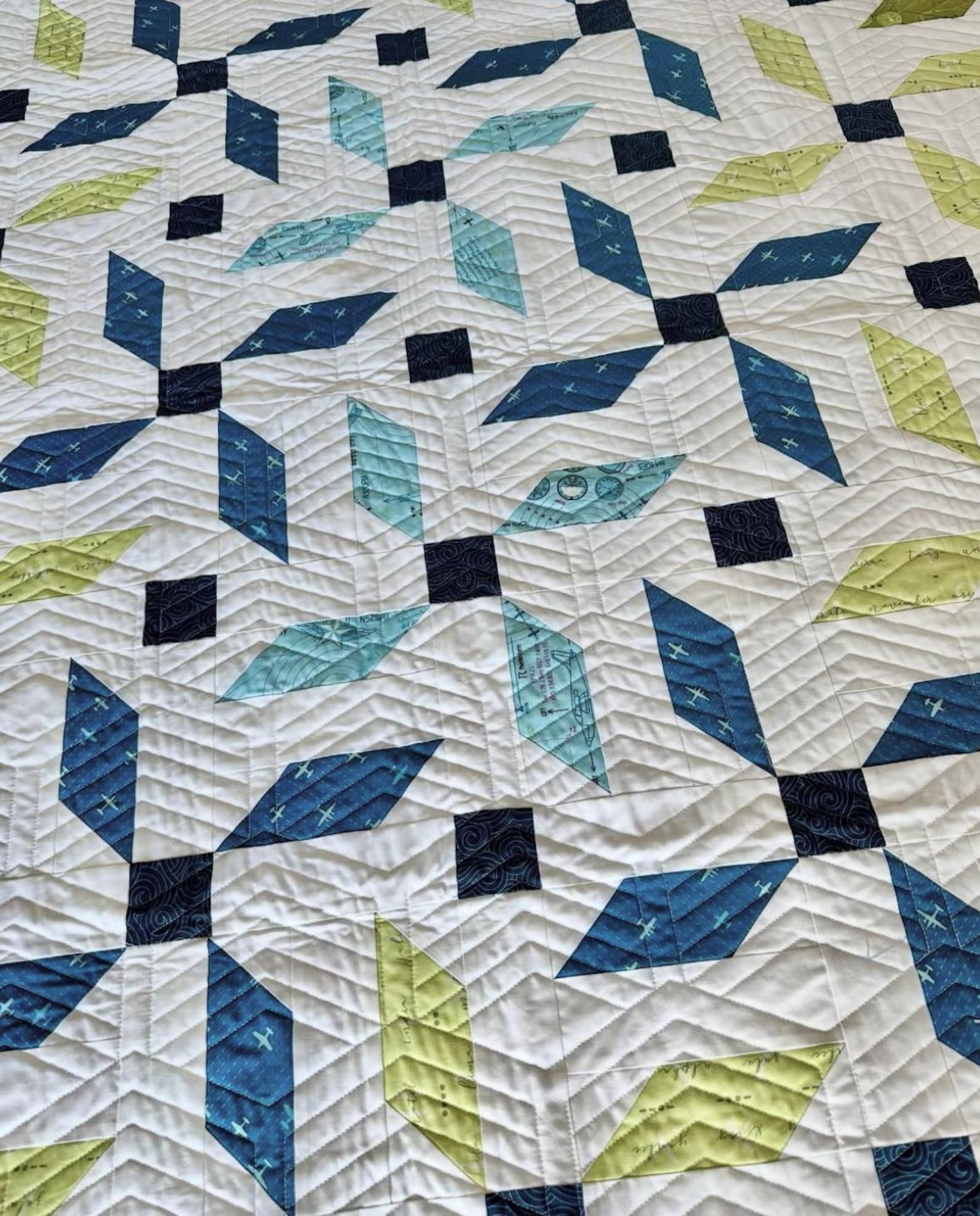 Propeller Quilt KIT - High Flight Fabric From Moda Pattern by Mandi ...