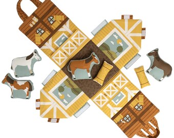 Ponderosa Natural Horse Stable Cut and Sew Panel 20868 11 by Stacy Iest ...