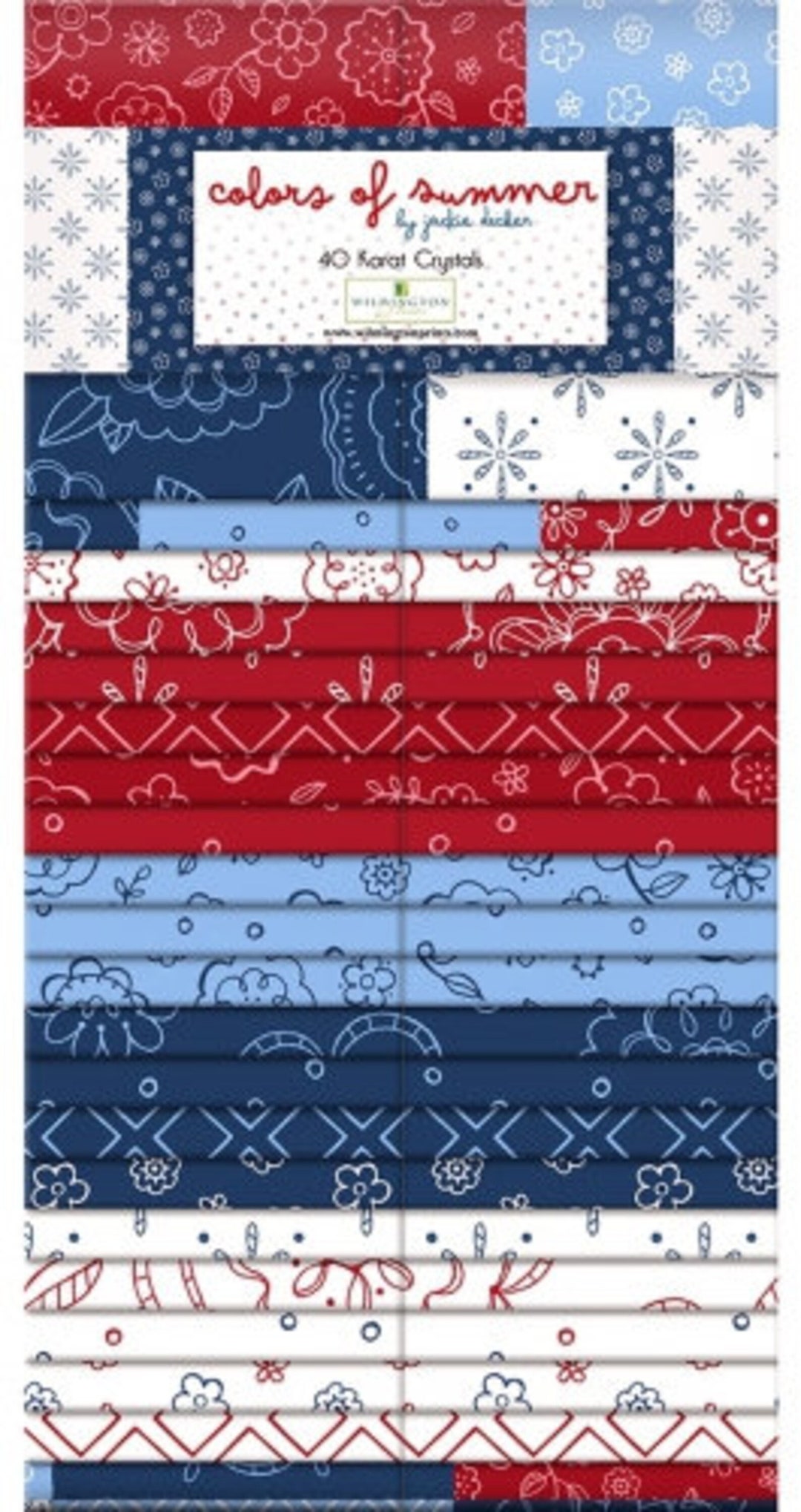 Colors of Summer Patriotic 40 Karat Crystal Jelly Roll 2.5 Fabric ...