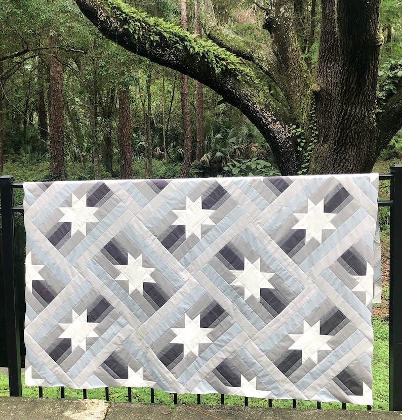 Slanted Star Modern Star Quilt PDF Pattern by Mandi Persell of Sewcial ...