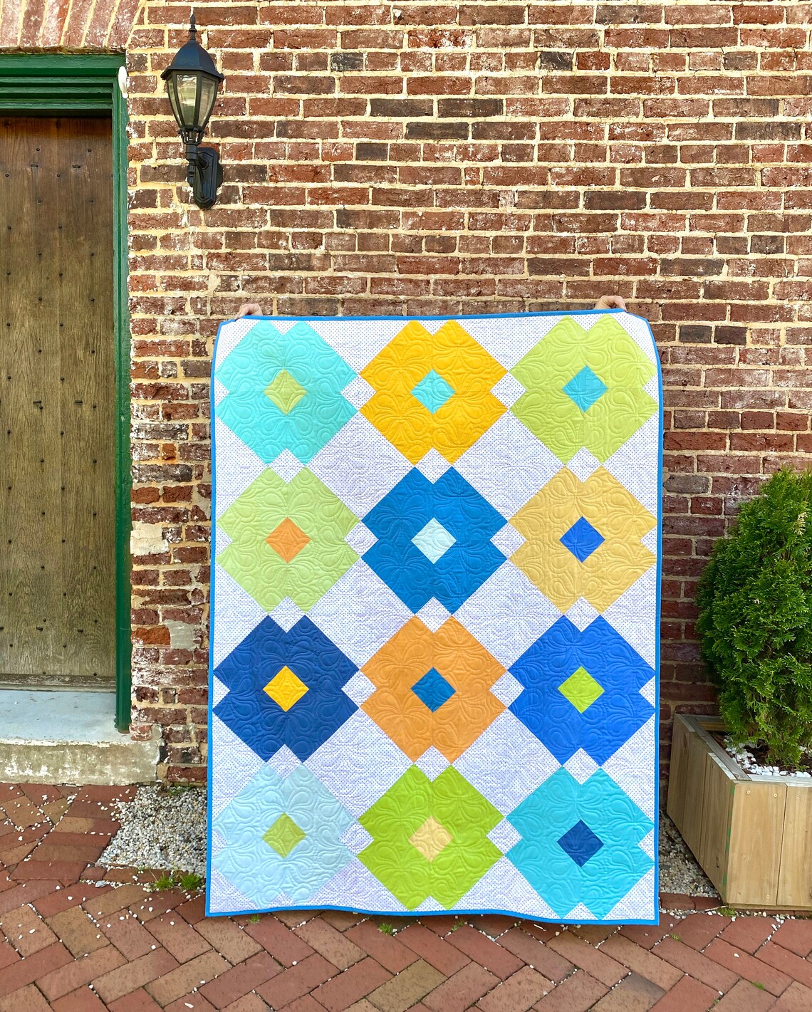 Flower Tiles Modern Geometric Quilt Kit Then Came June Quilt - Etsy