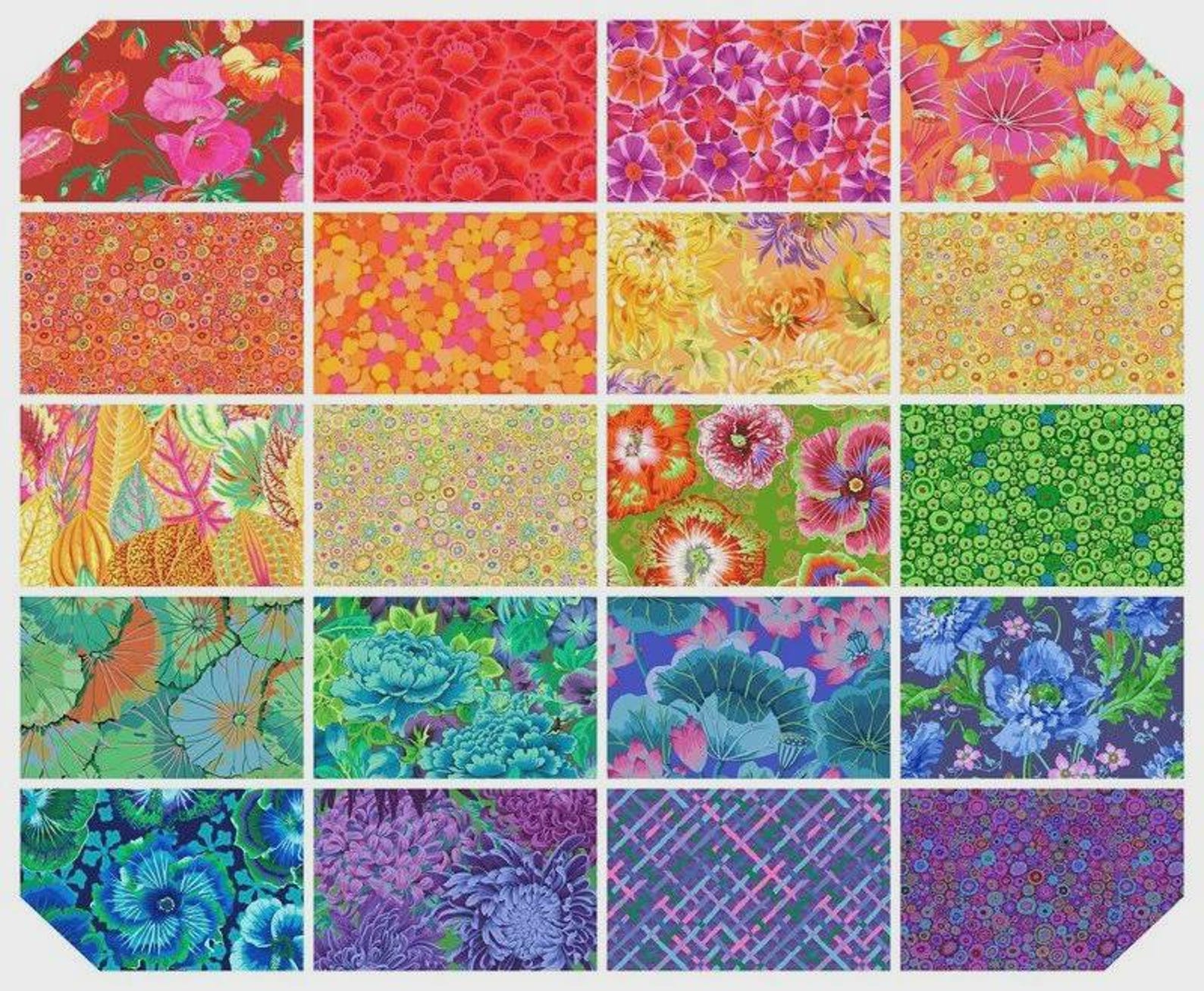 Kaffe Fassett Collective Rainbow Spectrum 5 X 5 Inch Square Charm Pack ...