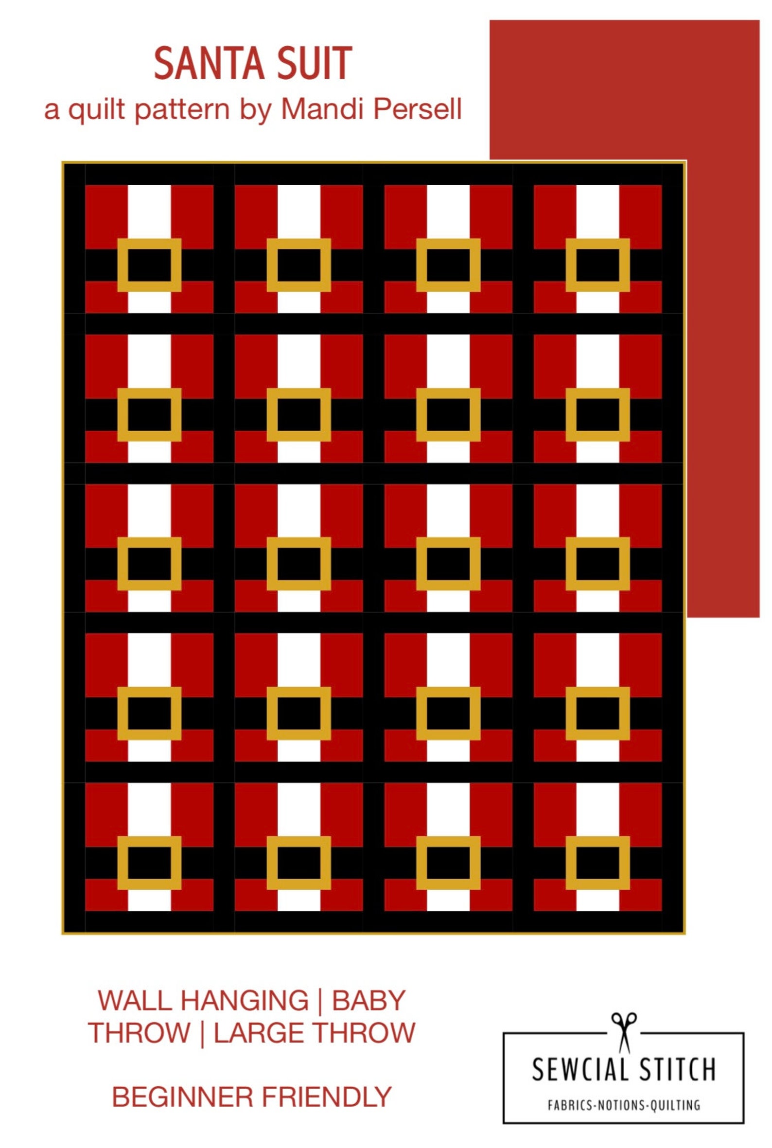 MINKY Santa Suit Quilt Kit - Mandi Persell of Sewcial Stitch Kit ...