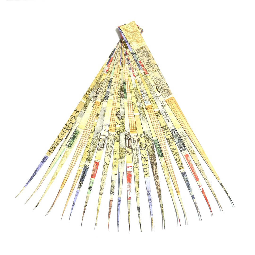 Paper Strips With Map Design Half Inch or 1 Inch Precut Paper Bead ...