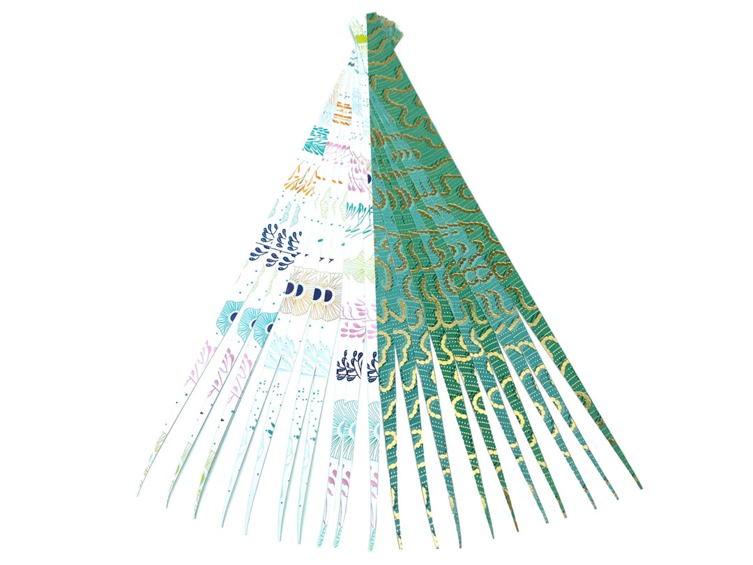 Paper Strips Double Sided With Gold Foil Laminate Half Inch or 1 Inch ...