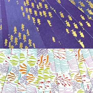 Paper Strips Double Sided With Gold Foil Laminate Half Inch or 1 Inch ...