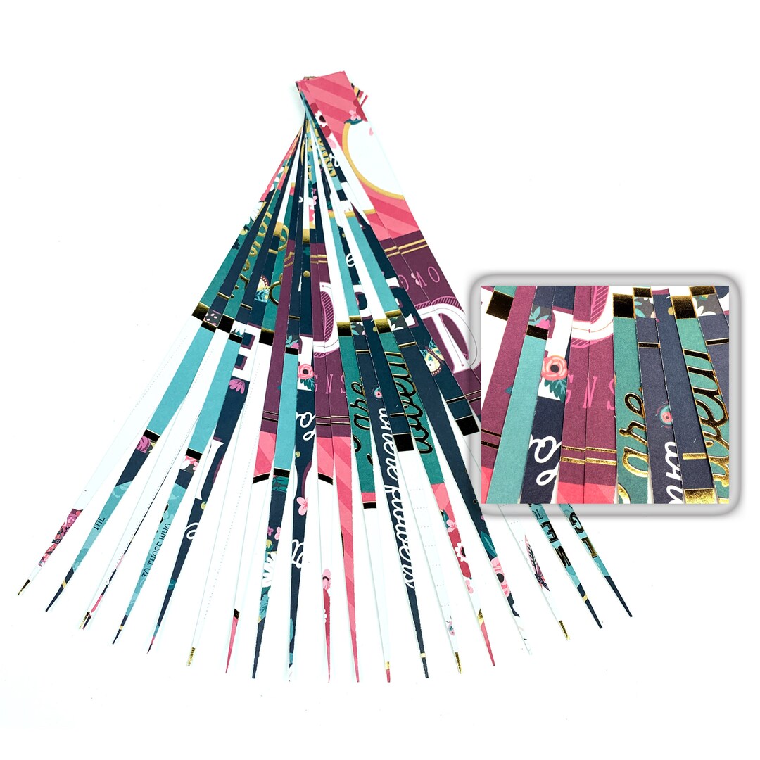 Paper Strips Gold Foil Laminate Precut Multicolor Paper Bead Strips ...