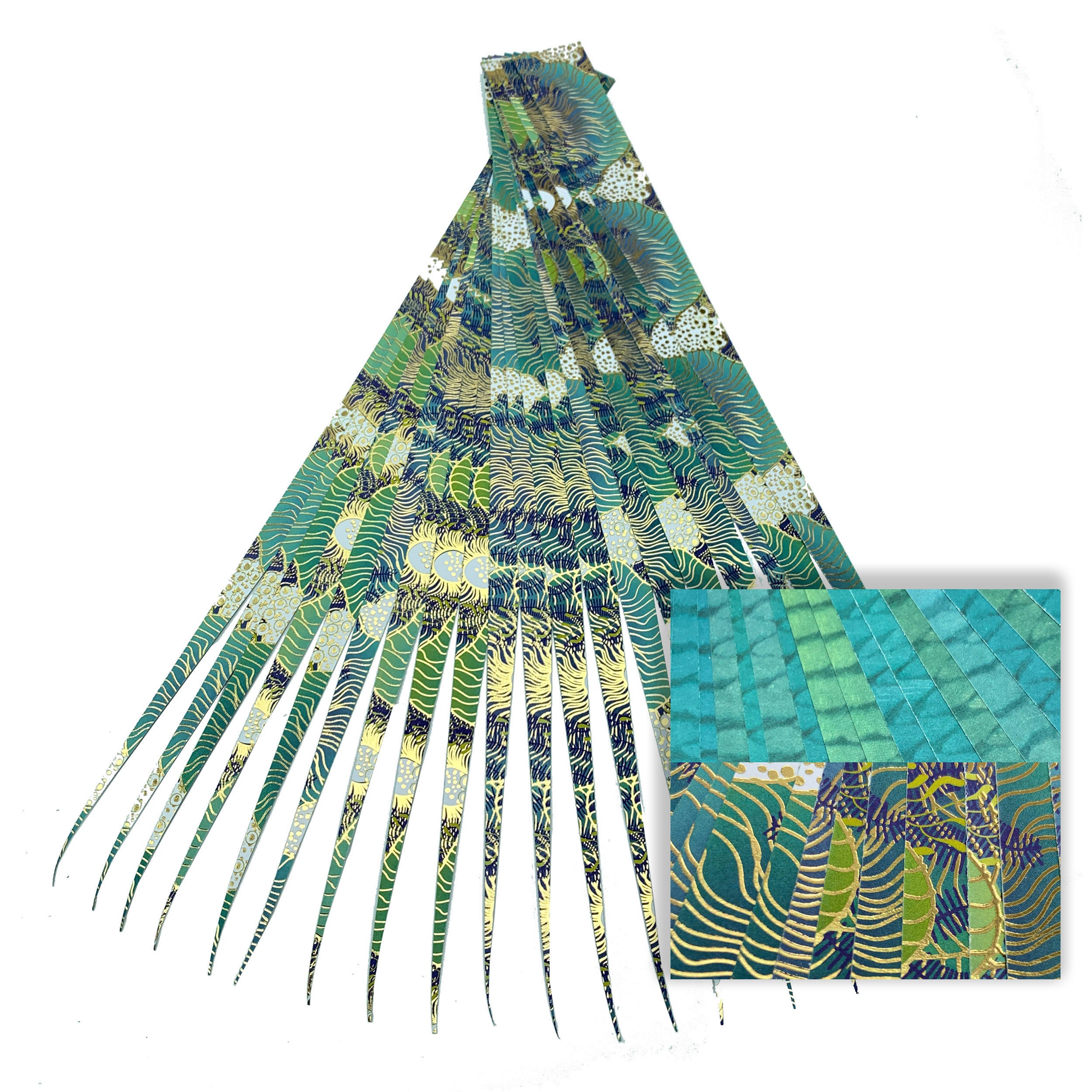 Paper Strips Double Sided with Gold Foil Laminate 1/2 or | Etsy