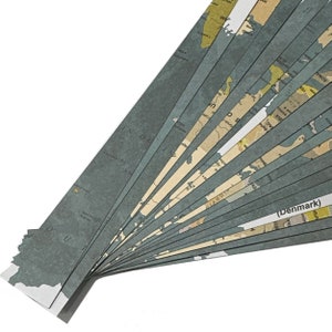 Paper Strips Green Gray Map Design Half Inch or 1 Inch Precut Paper ...