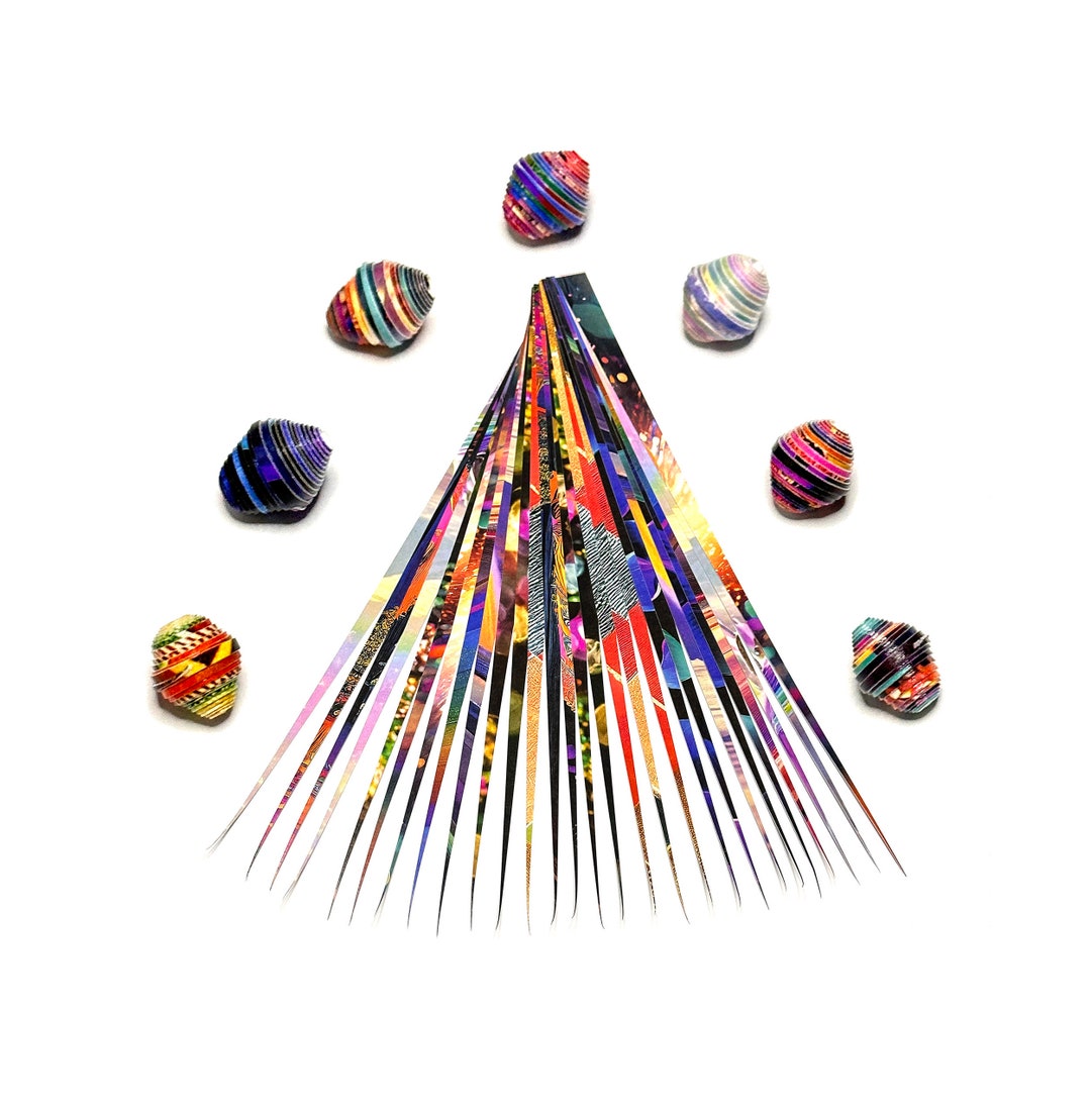 Paper Bead Strips – 1/2" and 1", Original Design, Multicolor Abstract ...