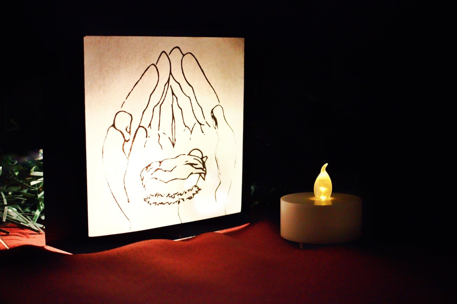 Palm of His Hand Nativity Light Box Nativity - Etsy