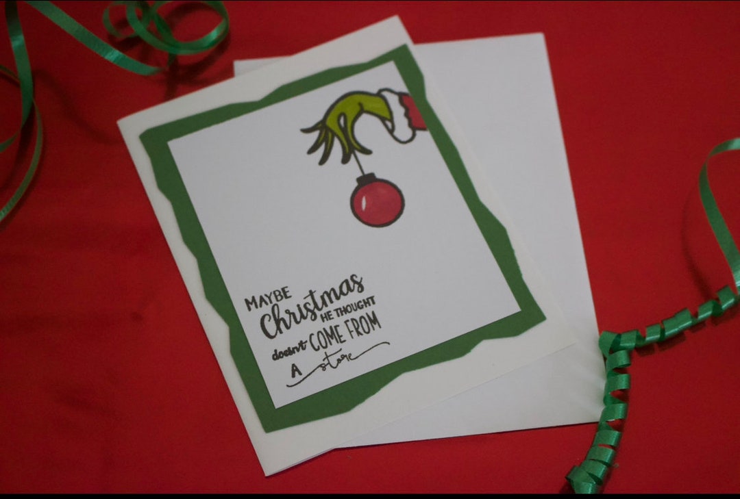 Grinch Card - Grinch Notecard - Grinch Card Set - Etsy