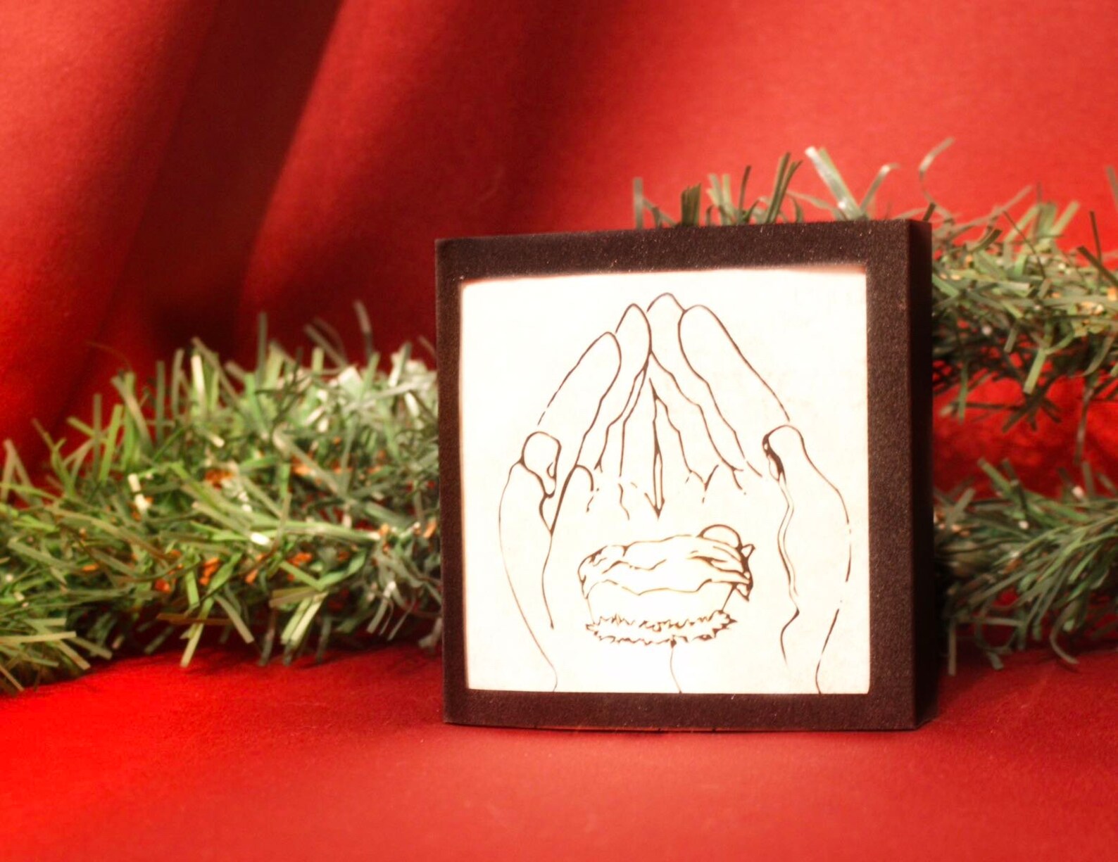 Palm of His Hand Nativity Light Box Nativity - Etsy