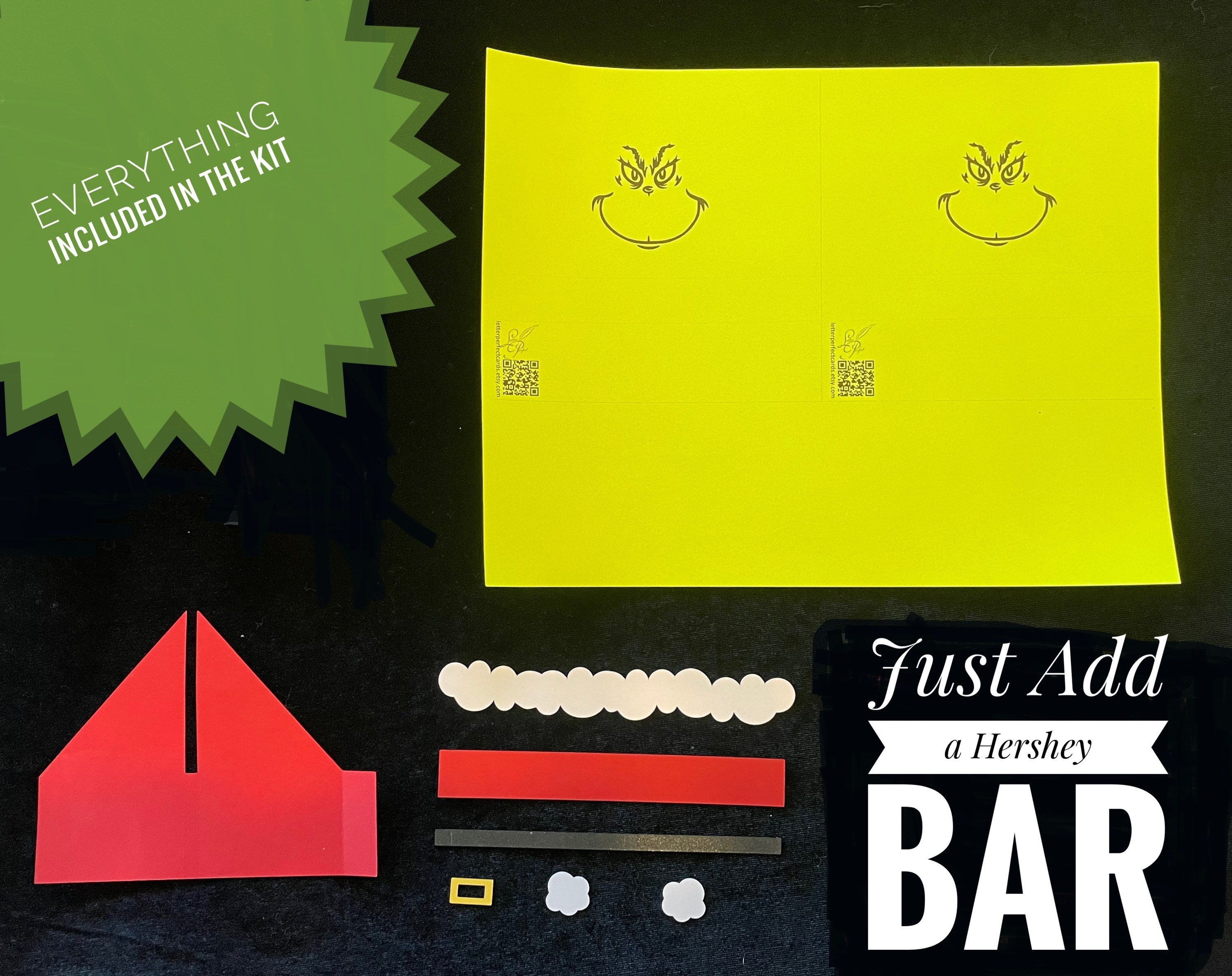 Grinch Bars DIY Favor Kit Pack of 10 Candy Bar Wrappers - Etsy