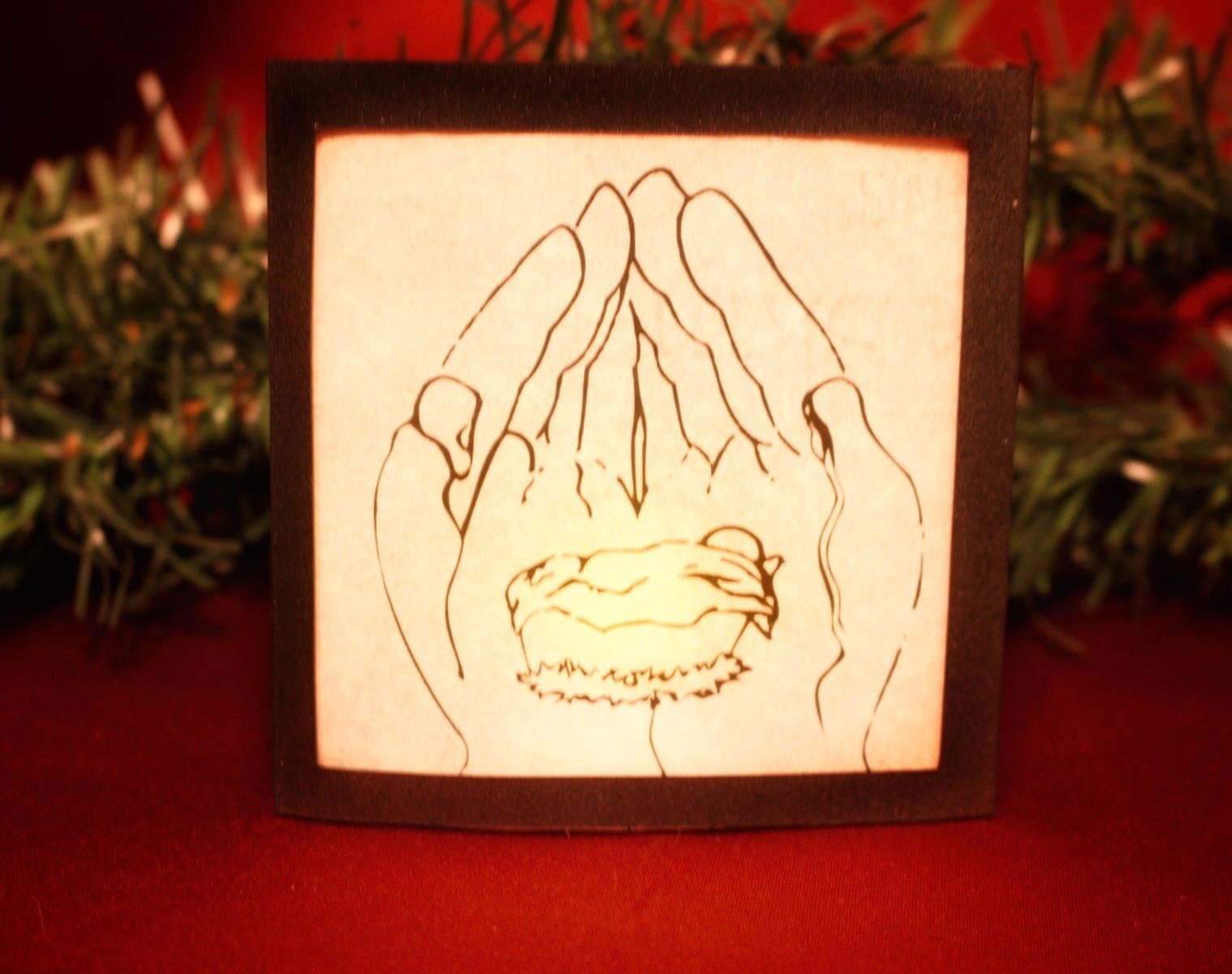 Palm of His Hand Nativity Light Box Nativity - Etsy