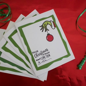 Grinch Card - Grinch Notecard - Grinch Card Set - Etsy