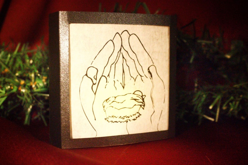 Palm of His Hand Nativity Light Box Nativity - Etsy