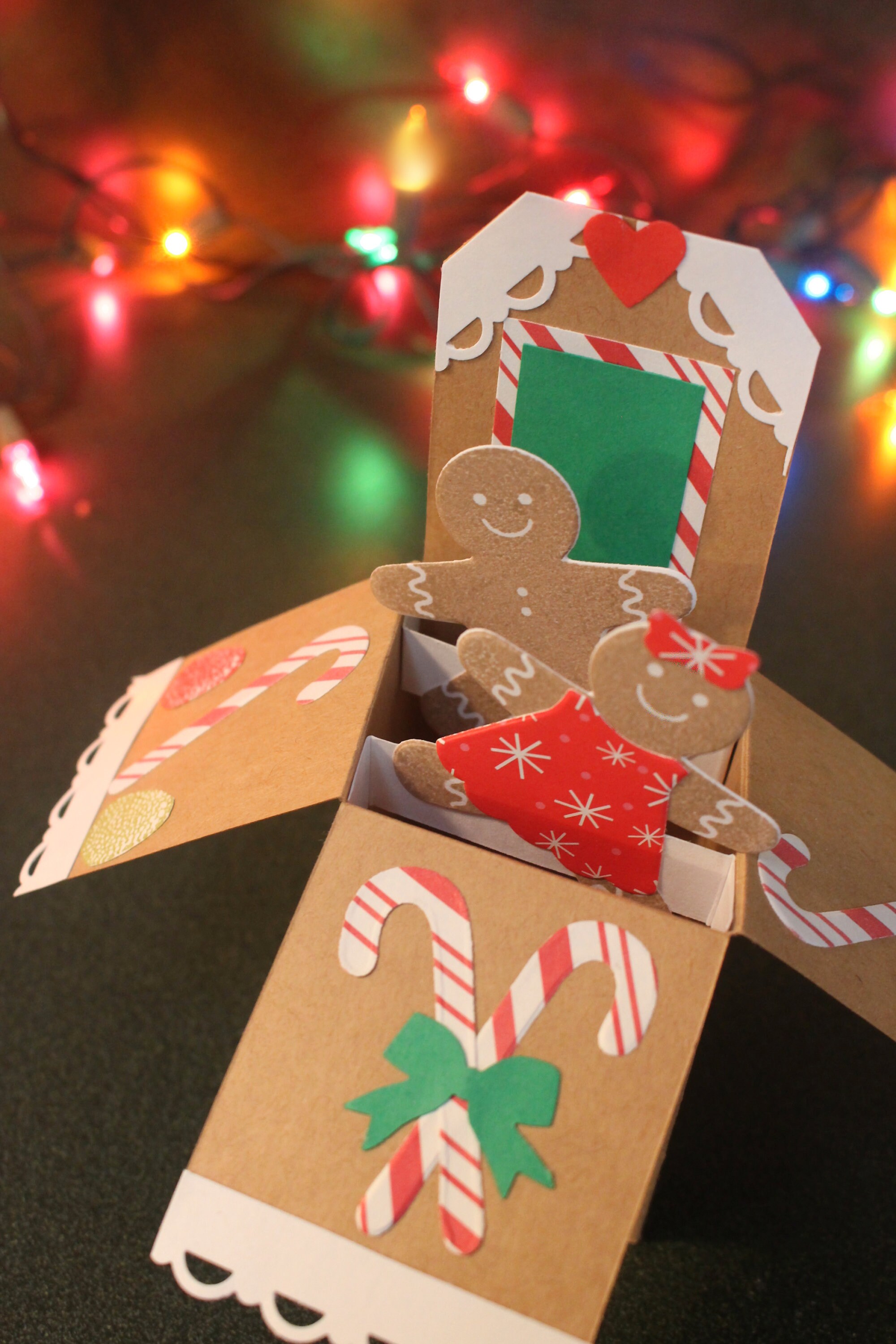 Gingerbread Pop-up Box Card Gingerbread Cookie - Etsy