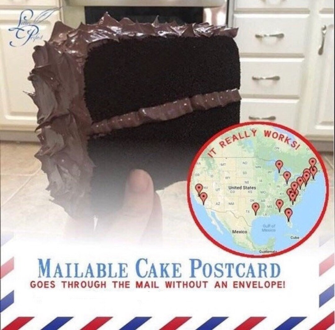 Mailable Cake Postcard - Funny Card - Friendship Card - Etsy