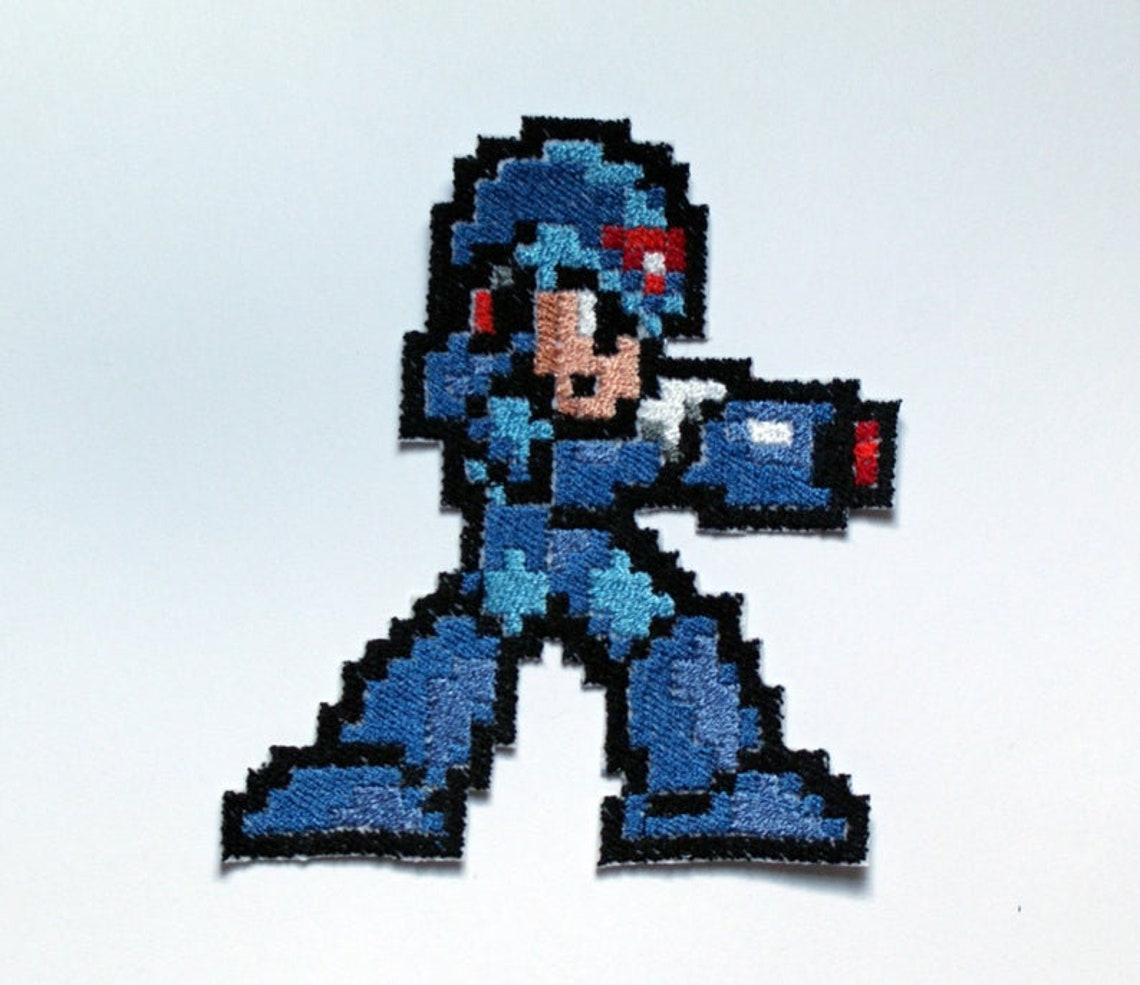 Megaman X - Iron on Patch - Shiny Metallic Embroidery - Etsy