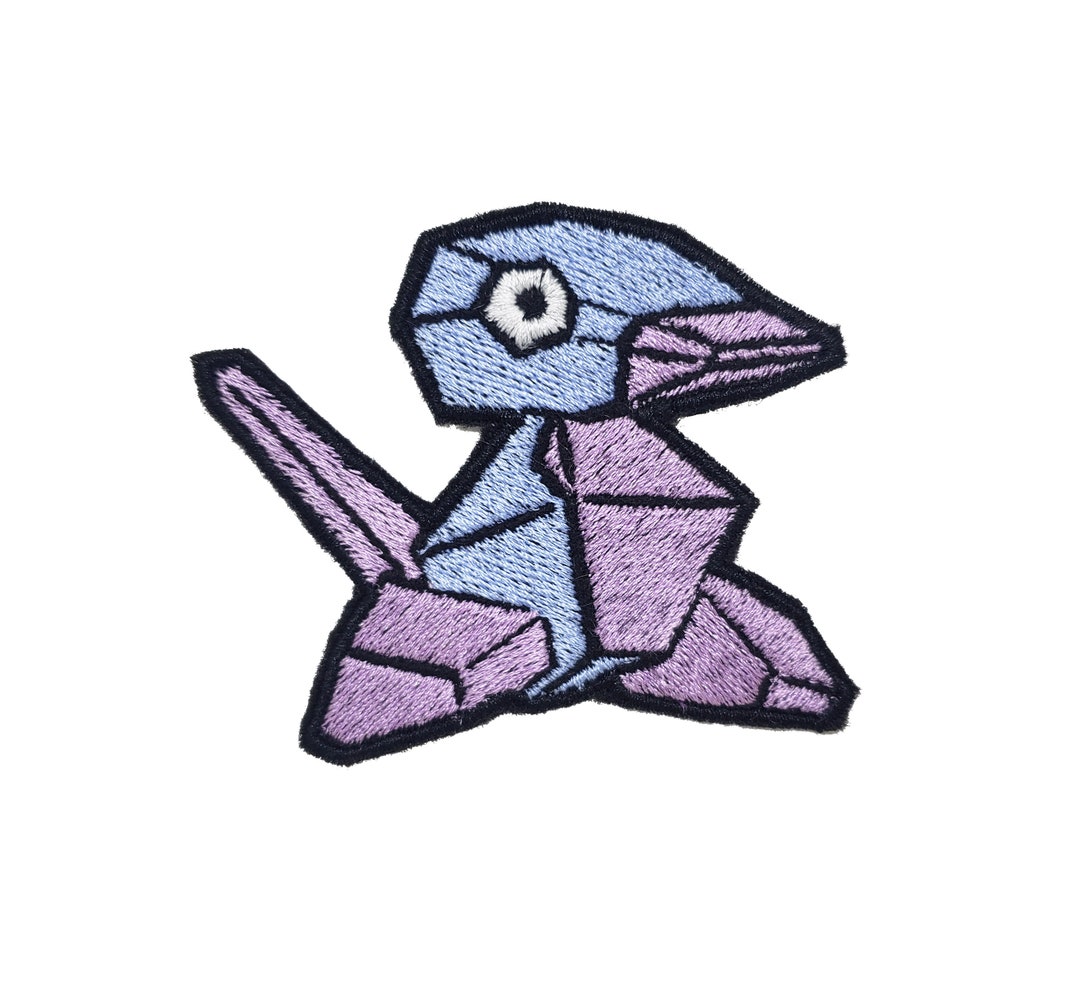 Porygon Shiny Colorway - Iron on Patch - Metallic Embroidered. Pokemon ...
