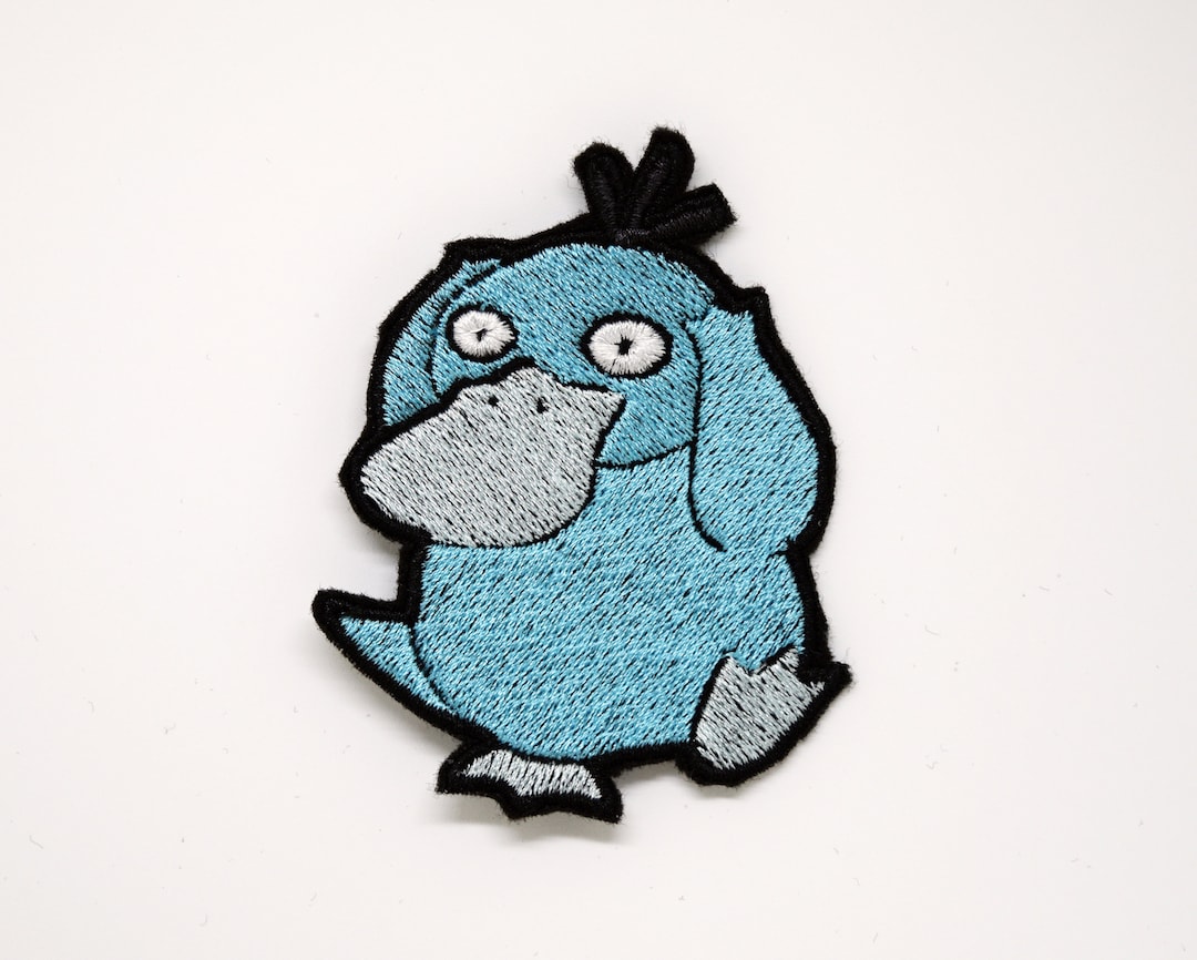 Shiny Psyduck- Iron on Patch - Metallic Embroidered. Pokemon Patch. - Etsy
