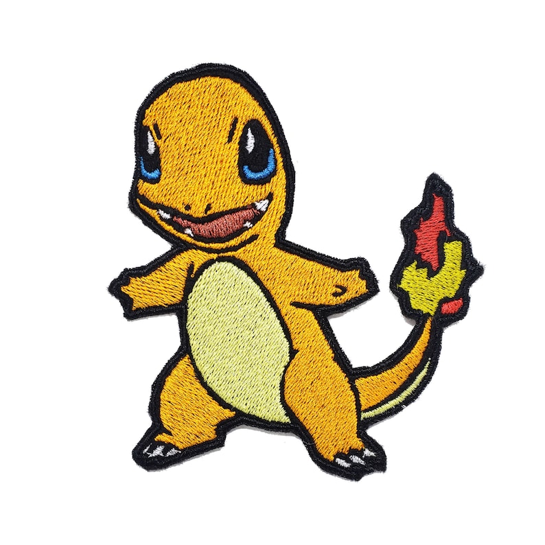 Charmander Iron on Patch Shiny Metallic Embroidered. - Etsy
