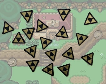 Miniature Red Triforce Shiny Metallic Embroidery Iron on | Etsy