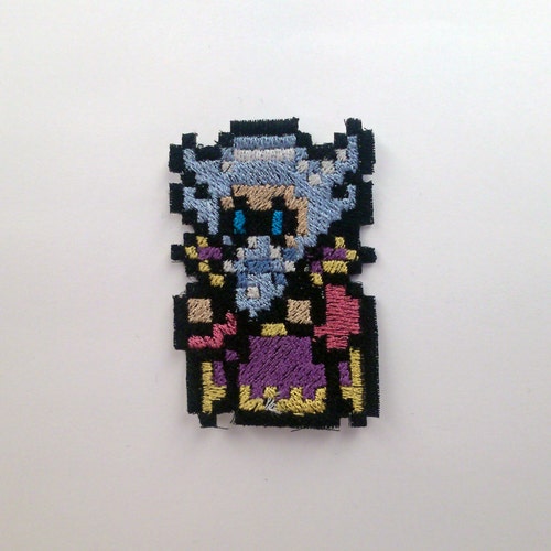 8 Bit Final Fantasy Fighter Shiny Metallic Embroidery Iron on - Etsy