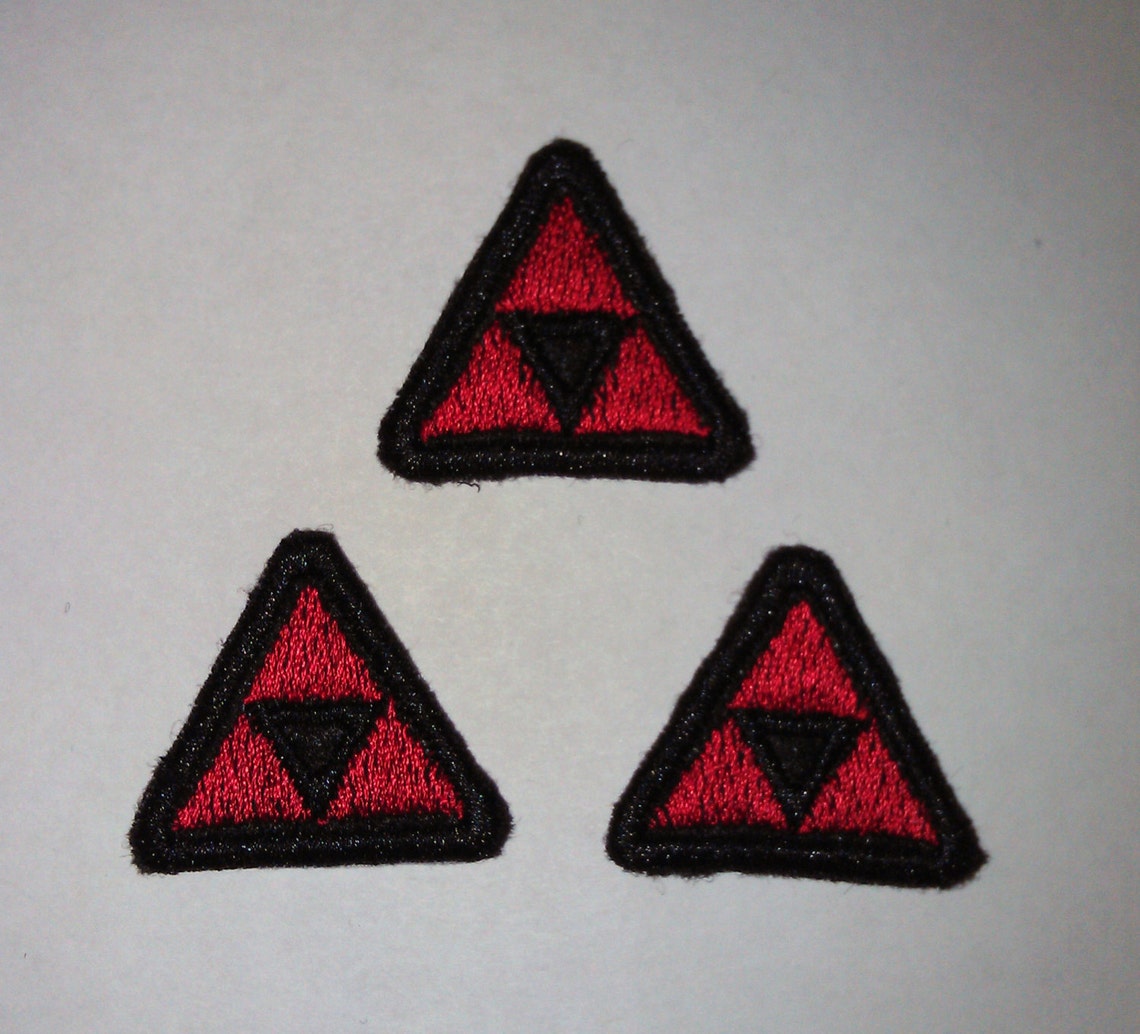 Miniature Red Triforce Shiny Metallic Embroidery Iron on | Etsy