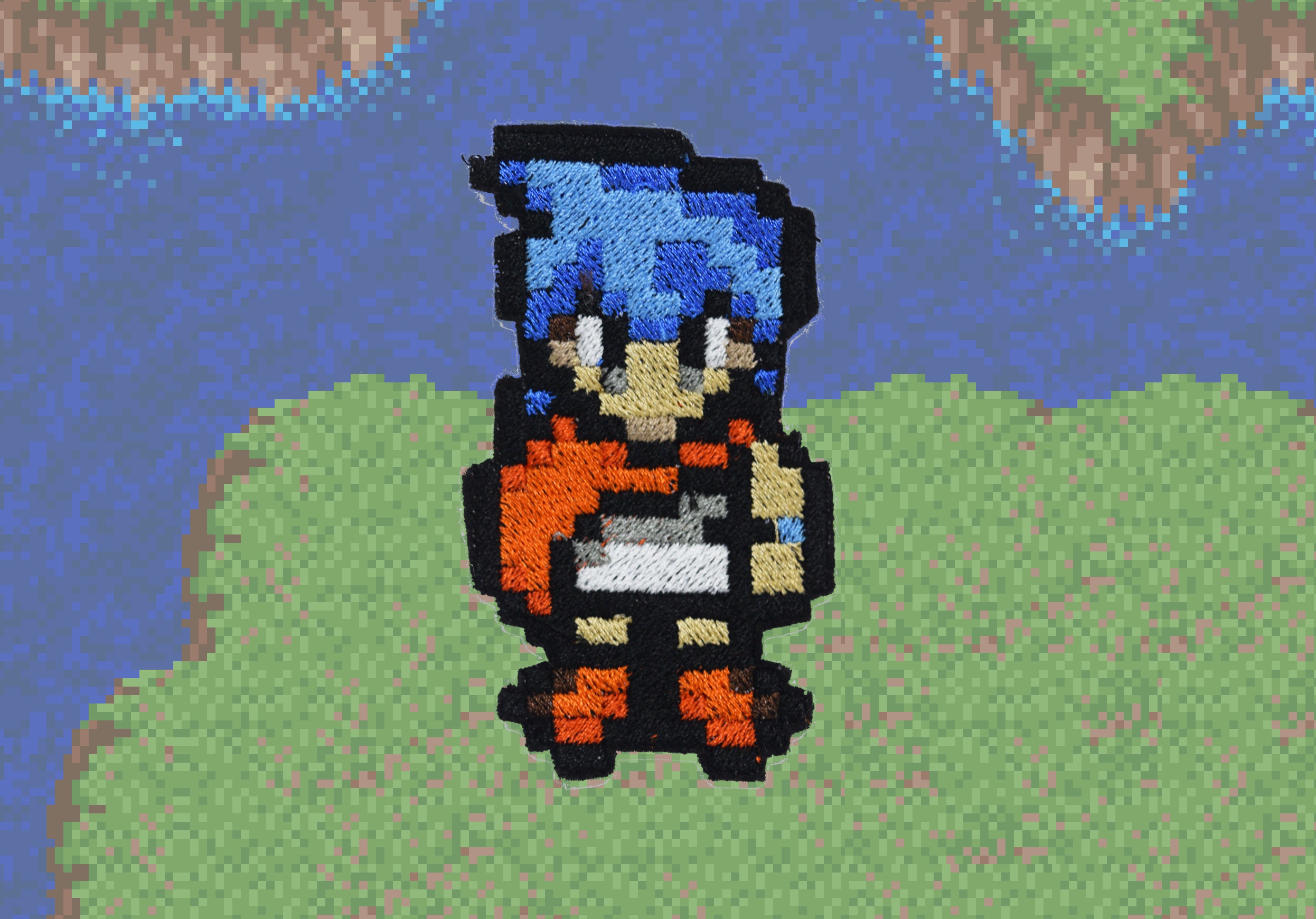 Ryu Iron On Pixel Art Breath Of Fire Inspired Shiny