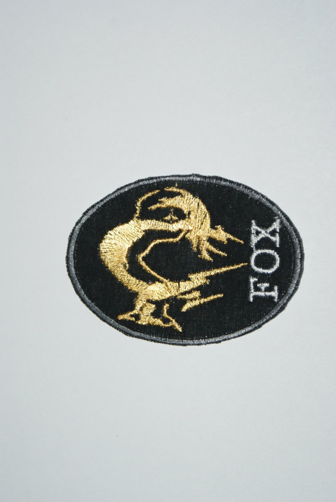 FOX Shiny Metallic Embroidery Patch. Metal Gear Solid Iron on Patch. - Etsy