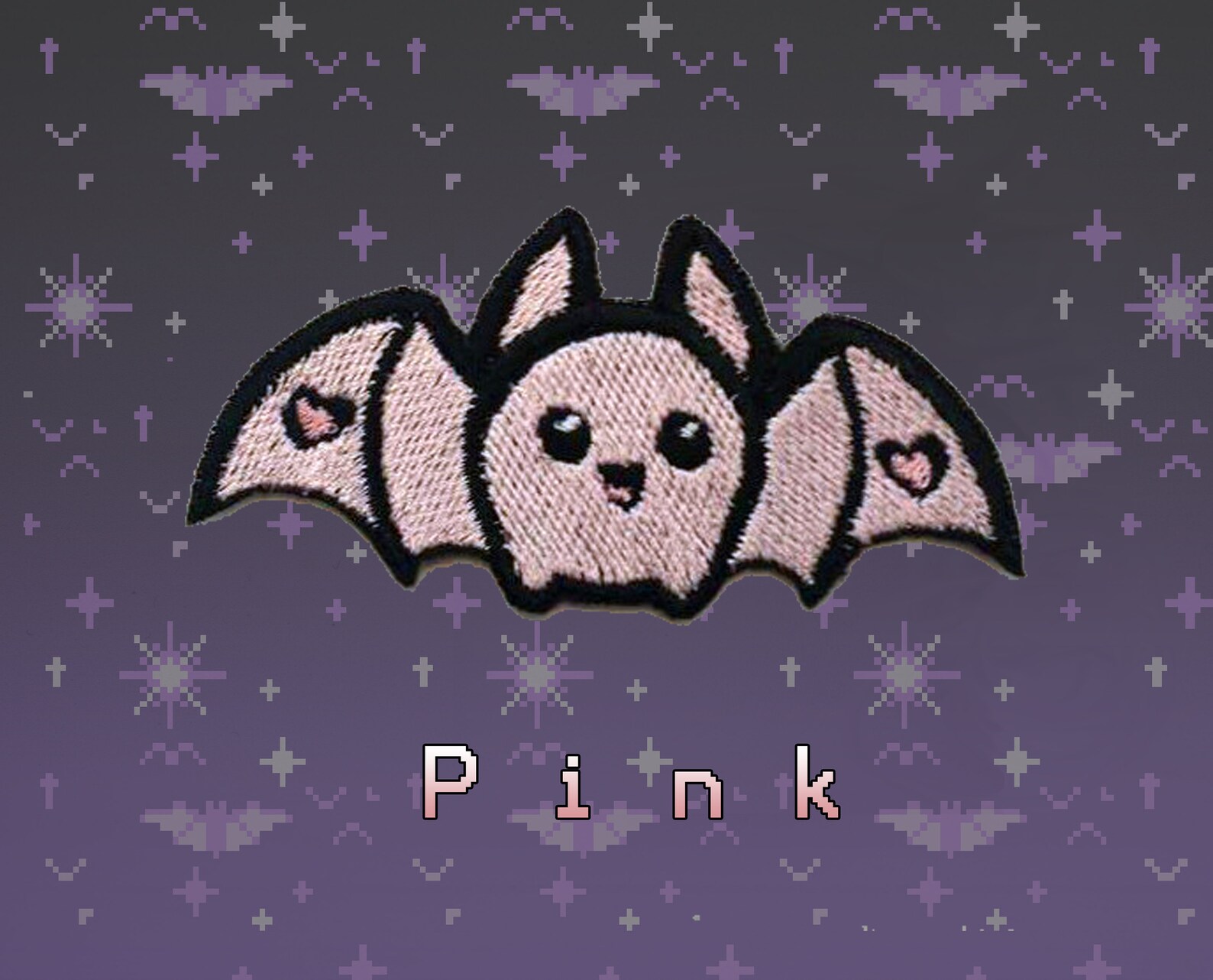 Cute Bat With Hearts Pastel Pink or Blue Shiny Kawaii - Etsy