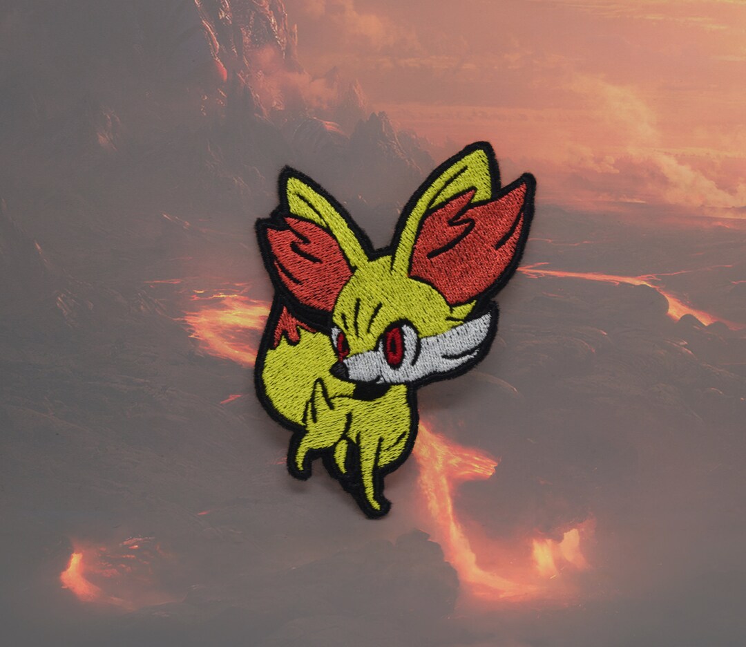 Fennekin - Iron on Patch - Shiny Metallic Embroidered. Pokemon Patch ...