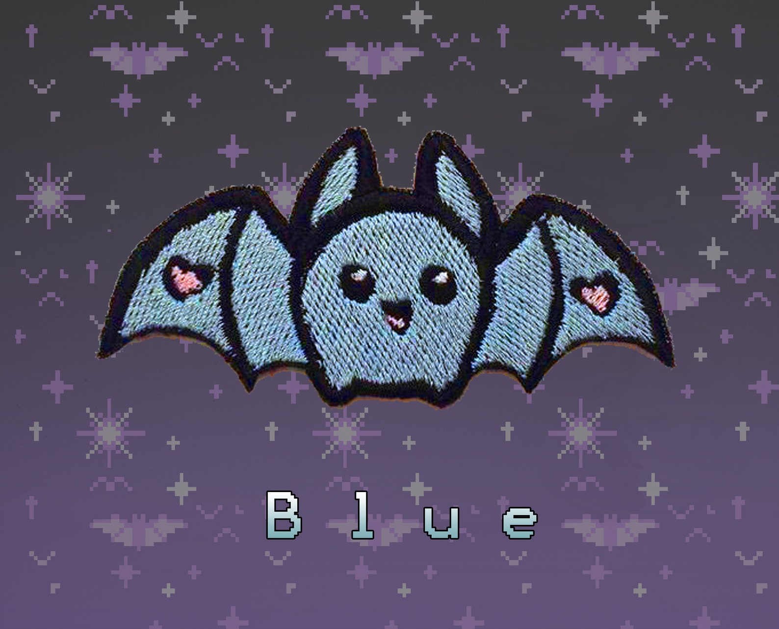 Cute Bat With Hearts Pastel Pink or Blue Shiny Kawaii - Etsy
