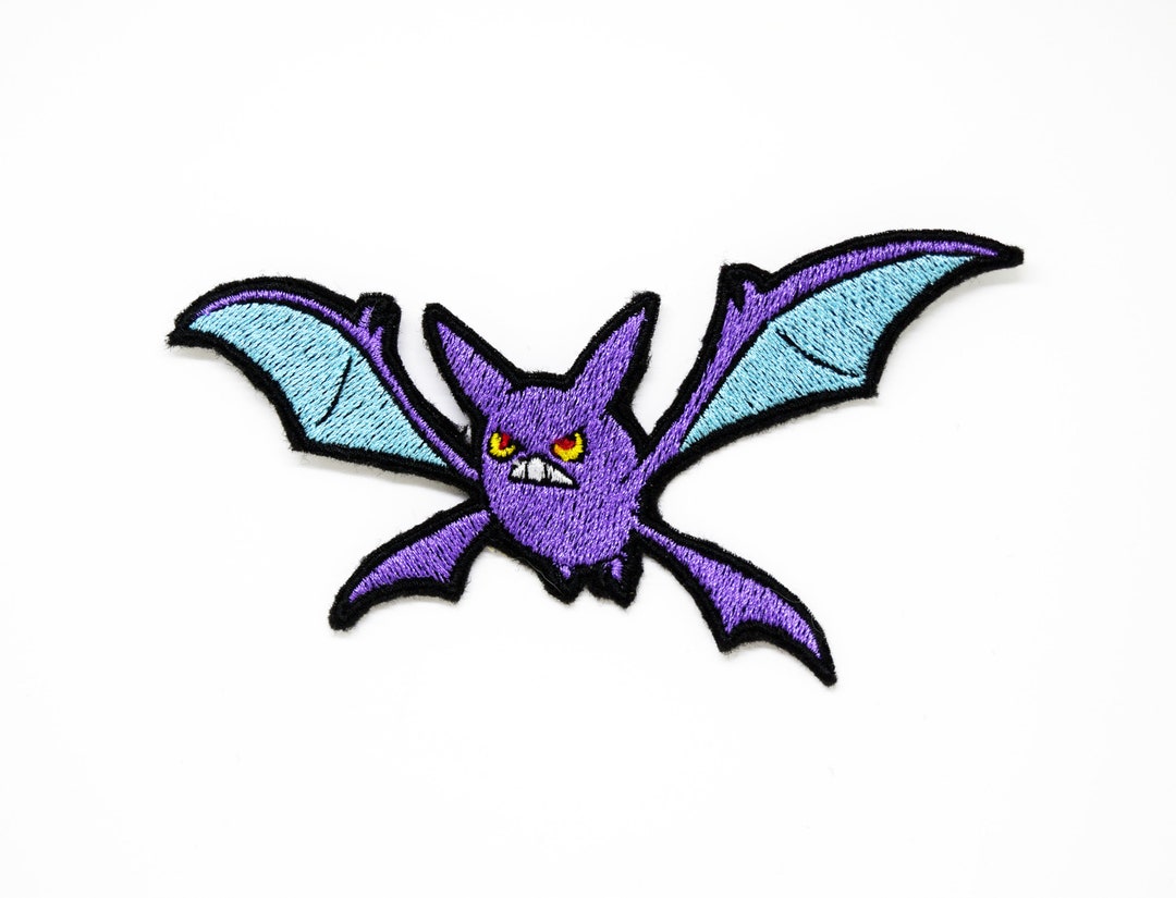 Crobat - Iron on Patch - Shiny Metallic Embroidery. Pokemon Inspired ...