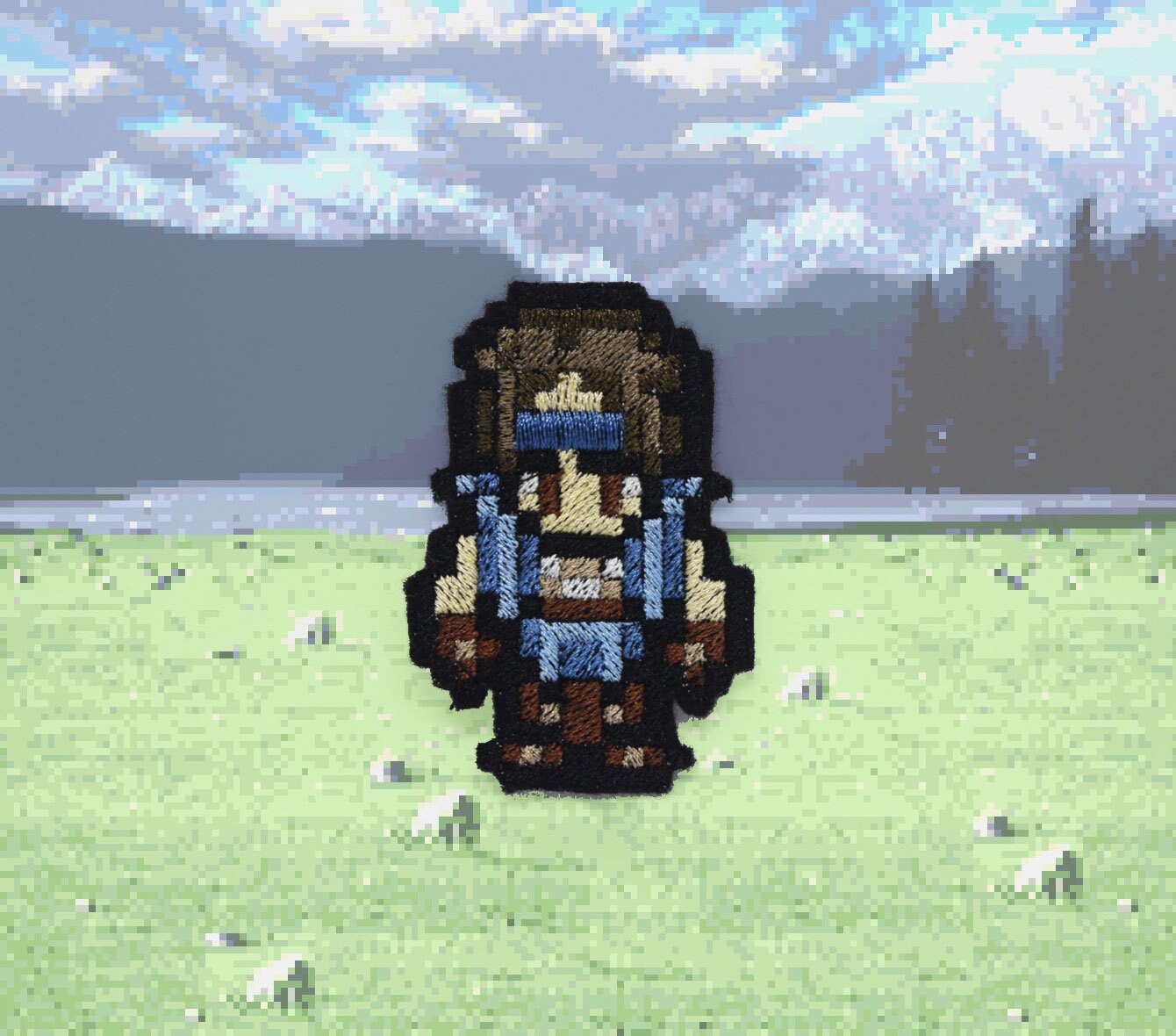 Locke Cole - Pixelart Final Fantasy 6 - Shiny Metallic Embroidery Iron ...