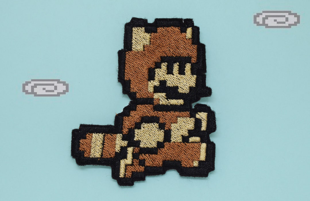 Tanuki Mario - Shiny Metallic Embroidery Iron on Patch. Super Mario ...