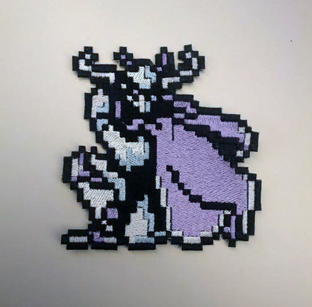 8 Bit Final Fantasy Garland Shiny Metallic Embroidery Iron on XL Patch ...