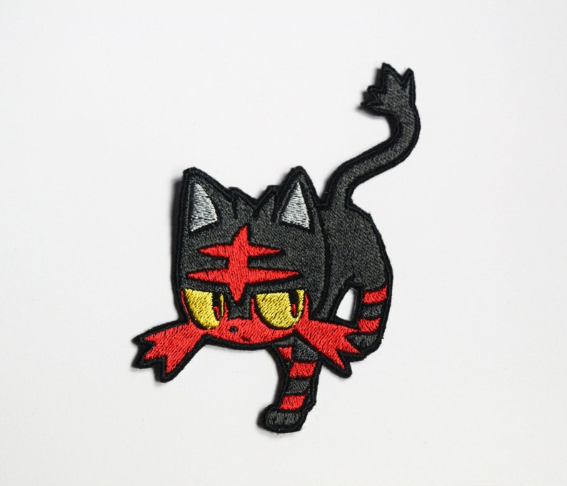 Litten Iron on Patch Shiny Metallic Embroidered. Pokemon - Etsy