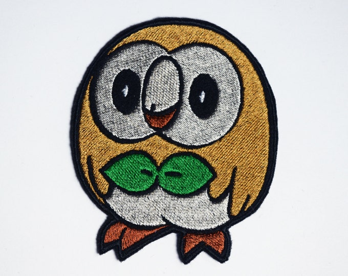 Rowlet Iron on Patch Shiny Metallic Embroidered. Pokemon - Etsy