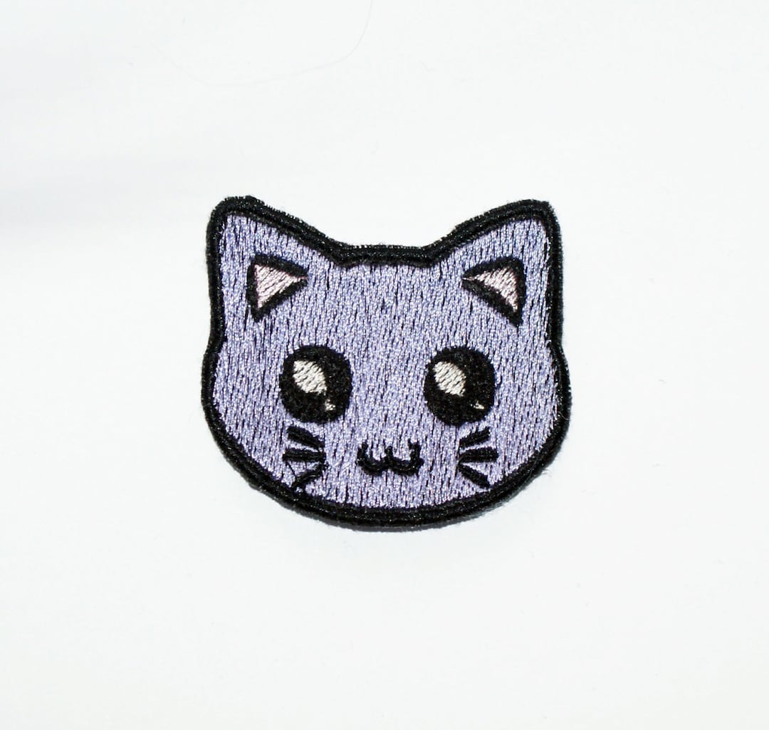 Cute Kitty Cat Face Purple Shiny Kawaii Fairy Kei Iron on - Etsy