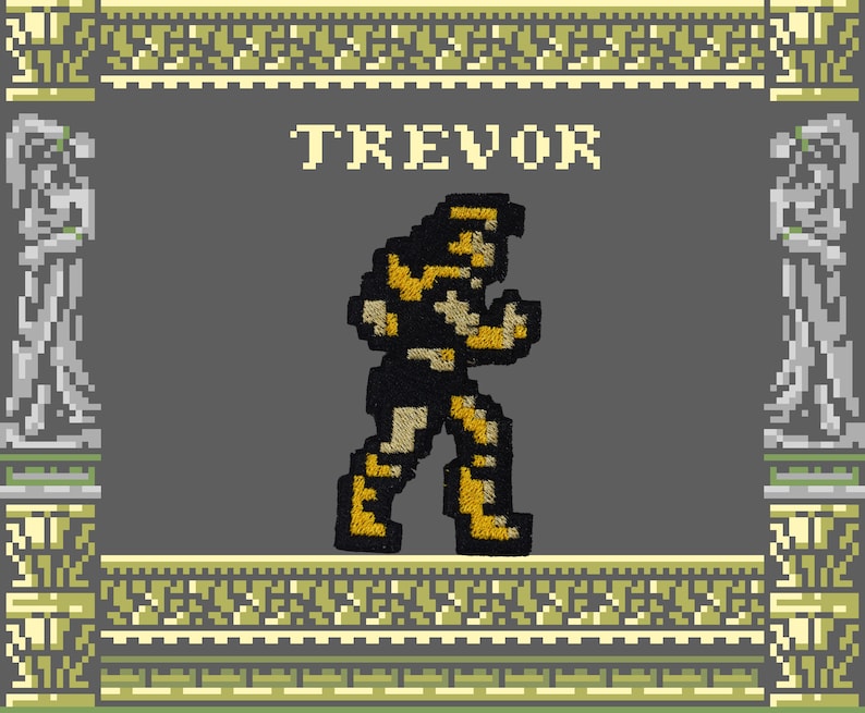 Trevor - Iron on Patch. Pixel Art Castlevania 3 Inspired Shiny Metallic ...