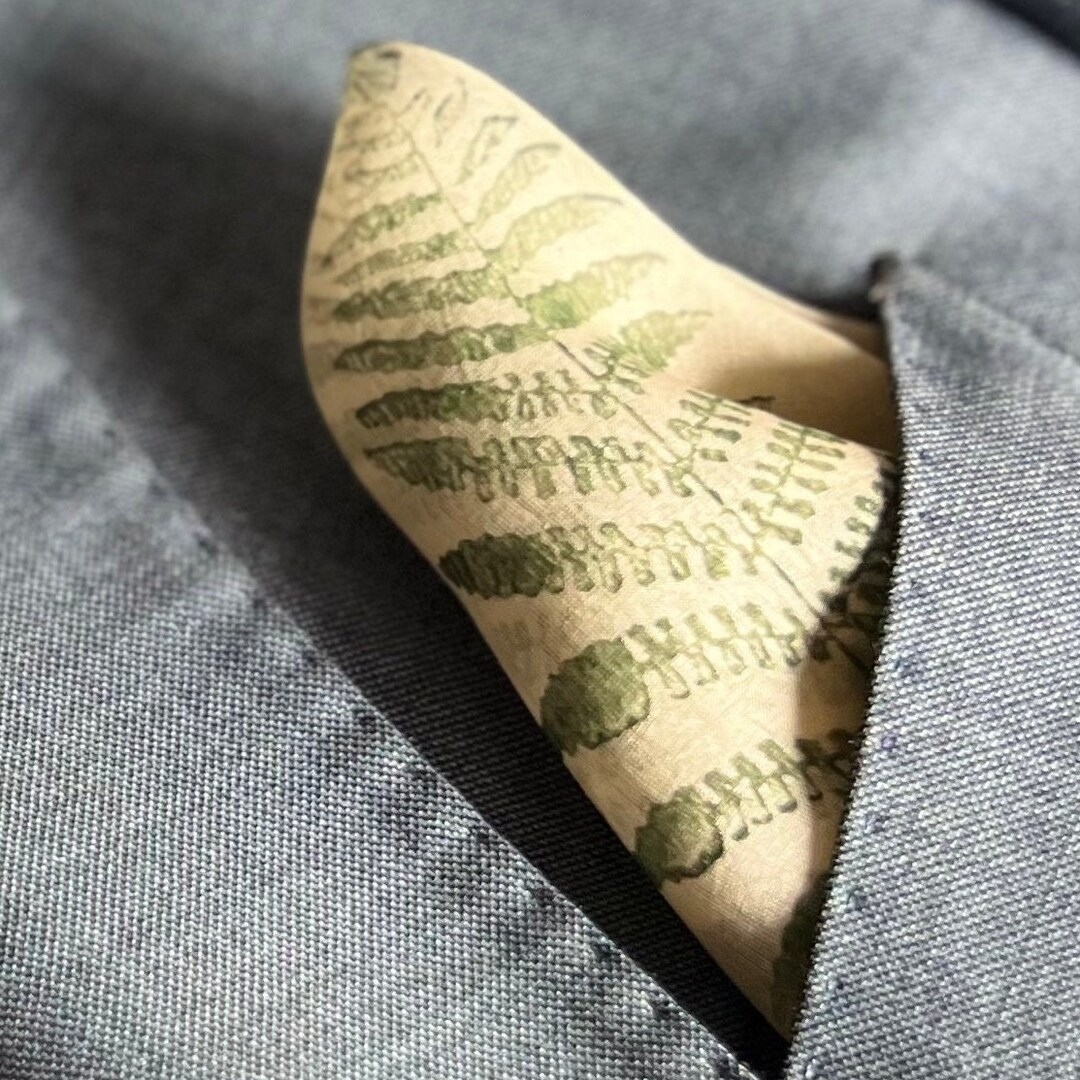 Hand Painted Pocket Square W/ Florals on Muslin Silk wedding, Formal ...