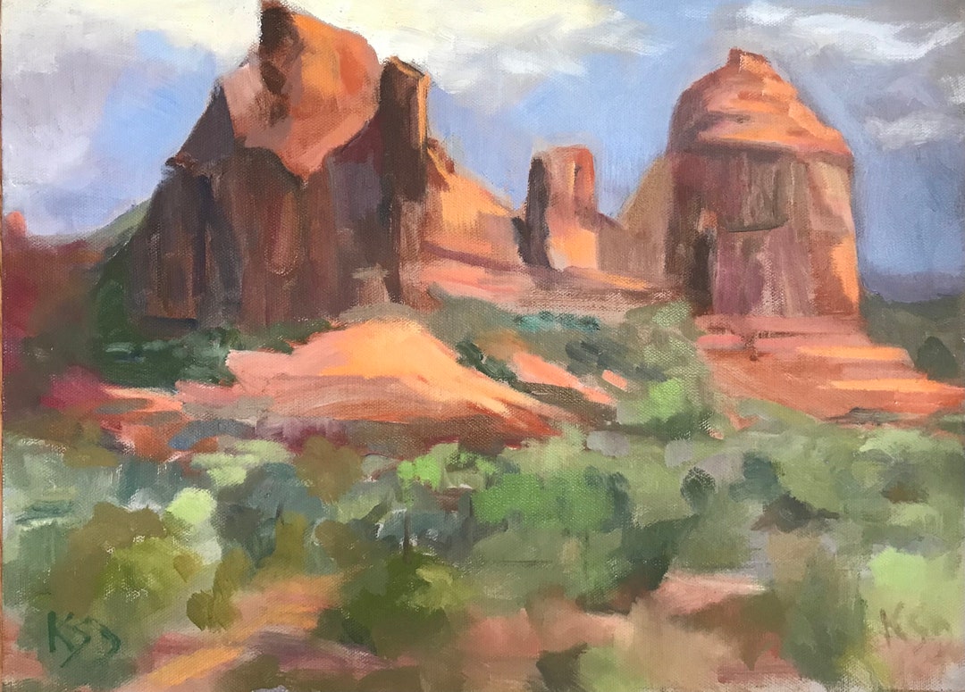 Sedona Red Rocks Painting: Plein Air Landscape Art - Etsy
