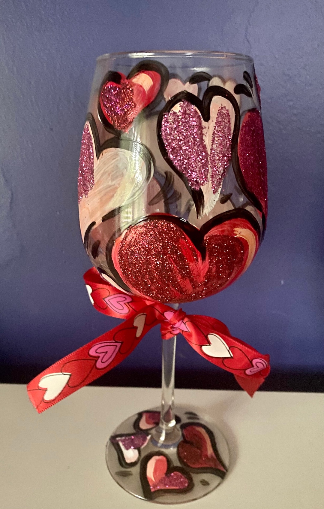 Valentine Love Heart Glass - Etsy