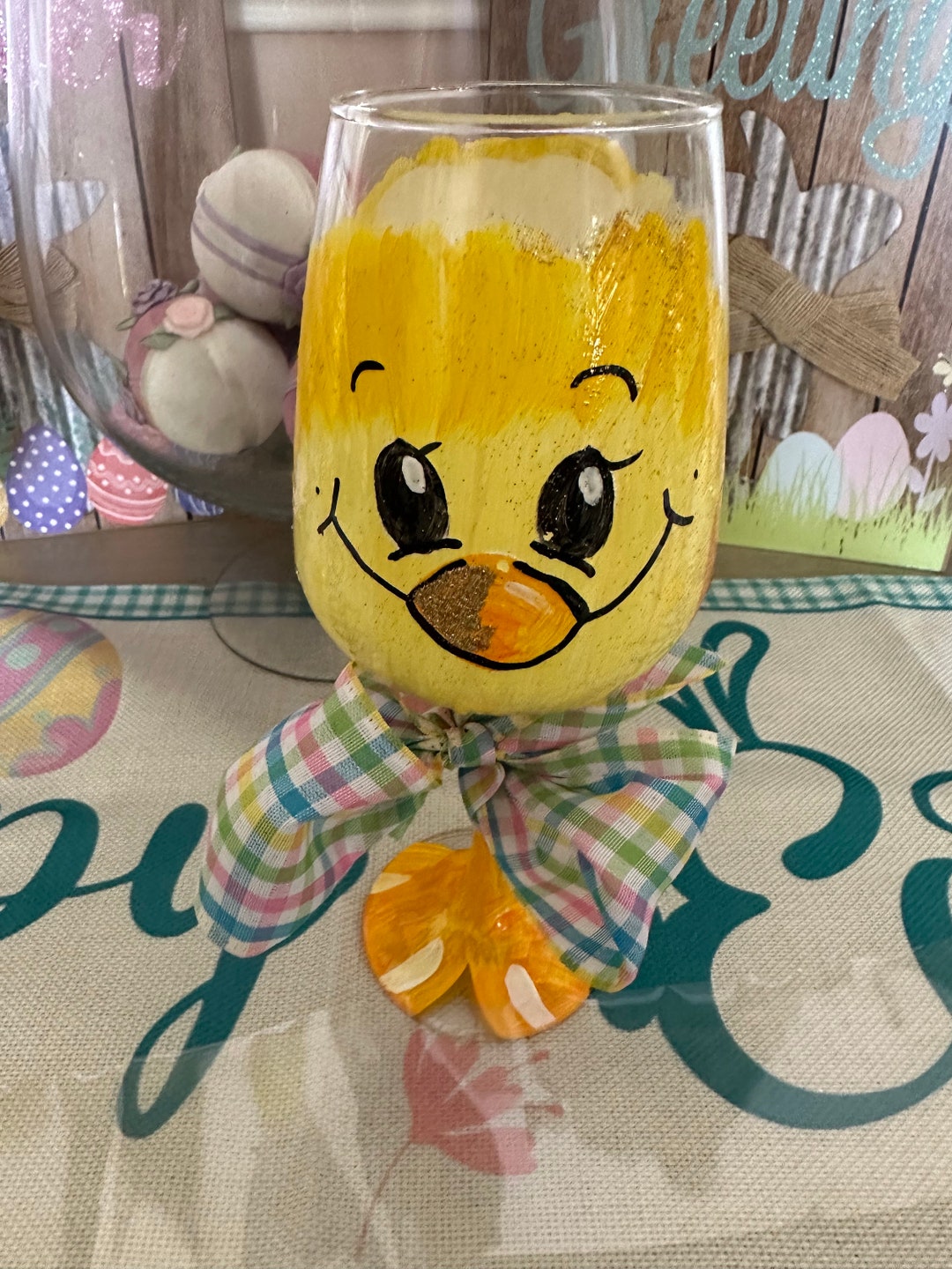 Easter Chick Wine Glasses - Etsy