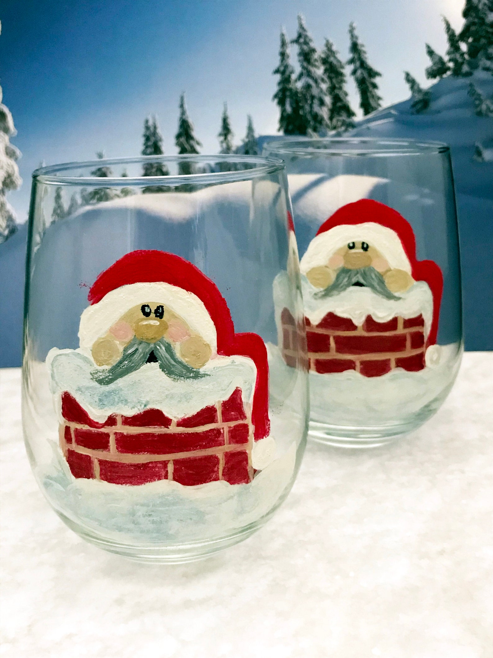 Gnome Stemless Wine Glasses Christmas Gnomes Valentine Etsy