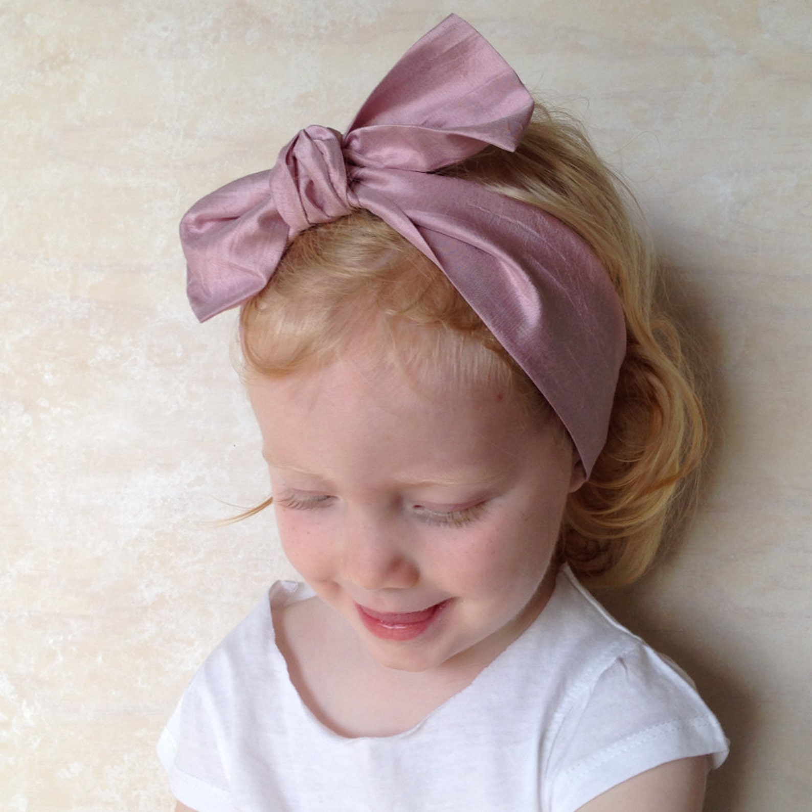 Girls Head Wrap Scarf in Lilac Crushed Silk - Etsy