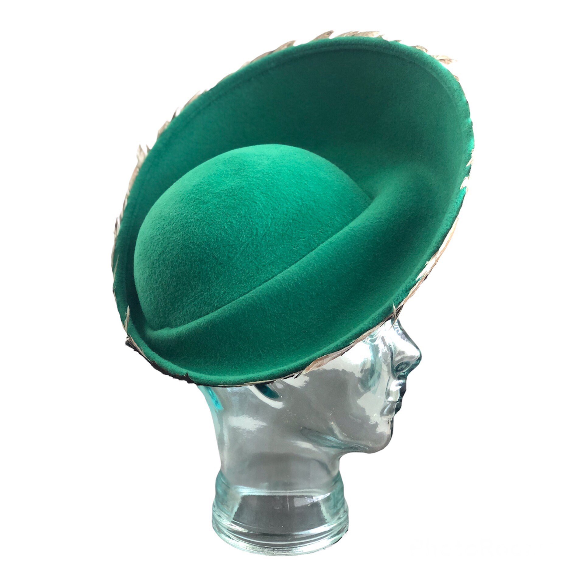 Rare Peacock Feather Jack Mcconnell Red Feather Hat, Vintage Feather ...